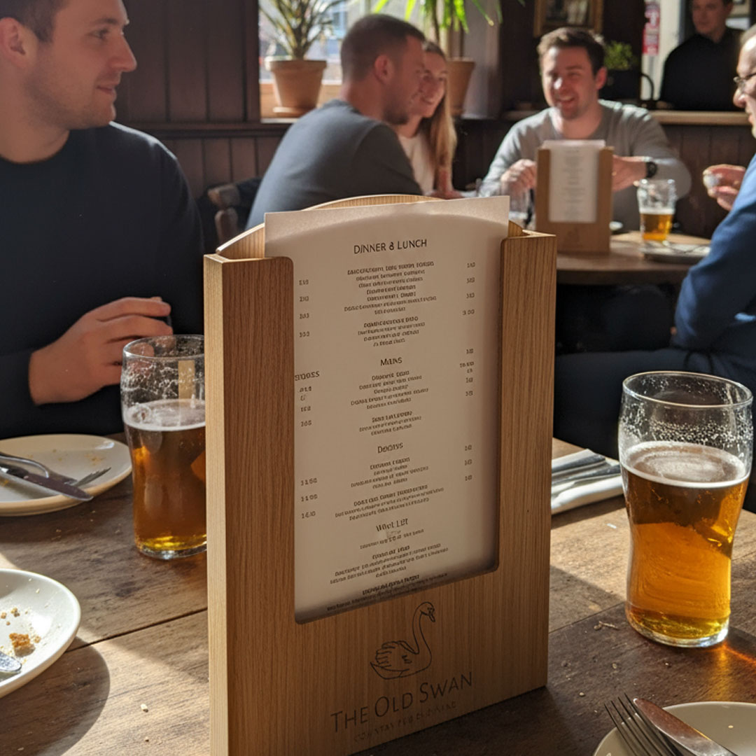 Pocket Wooden Menu Holder - Majisign