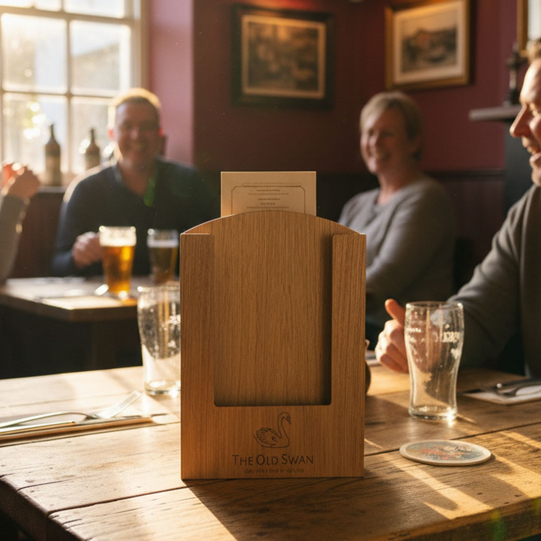 Pocket Wooden Menu Holder - Majisign