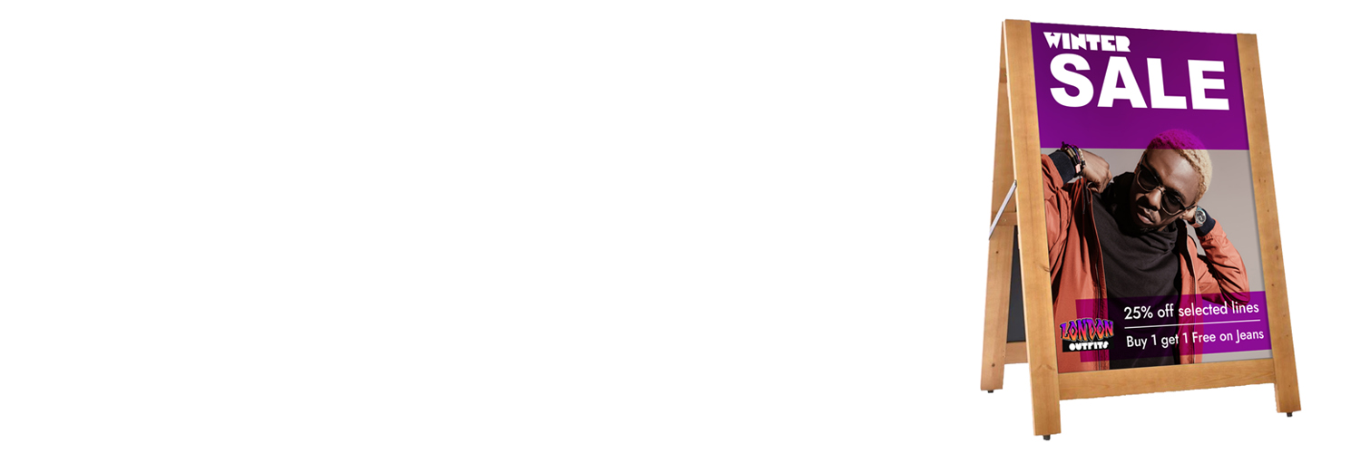 Reversible Chalkboard A Boards pavement signs-kerb signs-sandwich boards