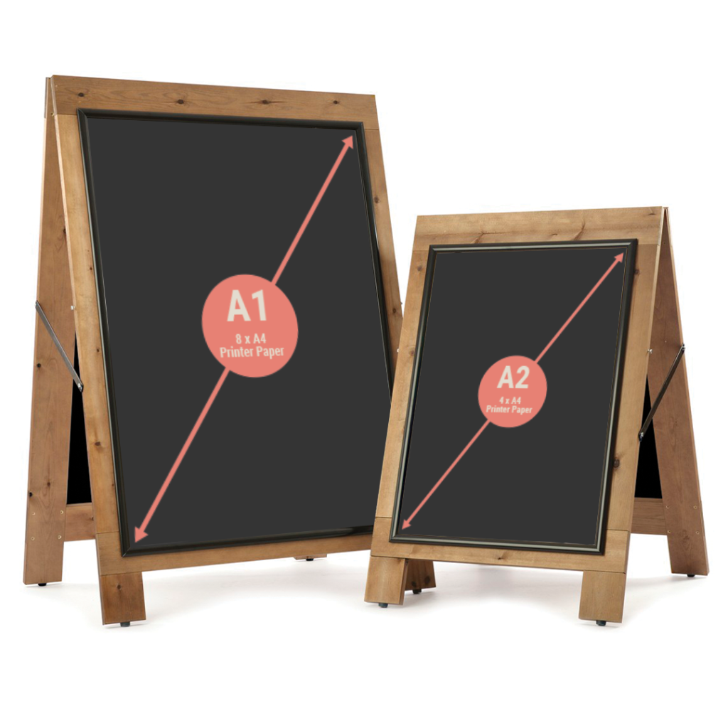 Robust Snap Frame wooden A-Board A1 or A2 - Very sturdy