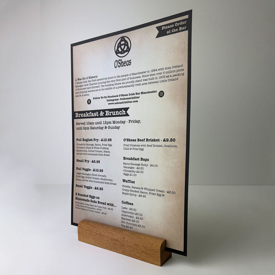 Slim Block Menu Holder - Majisign