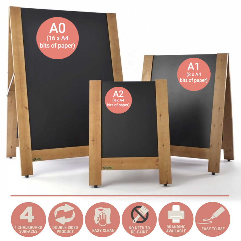 Reversible Wooden A-Board - Very Strong - 3 sizes available