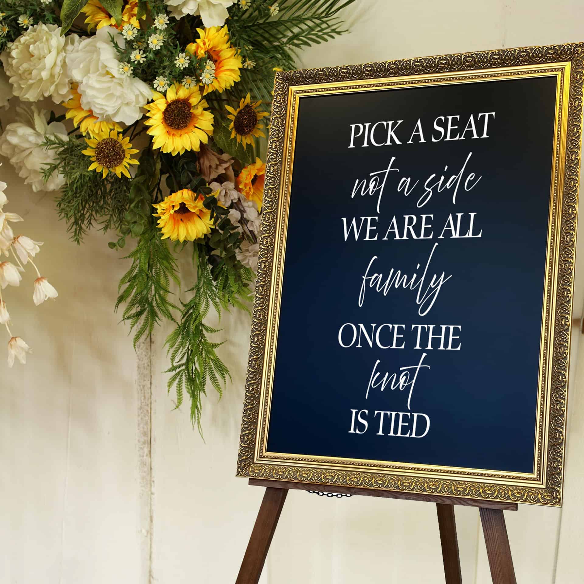 Large Wedding Easel with Gold Framed Chalkboard