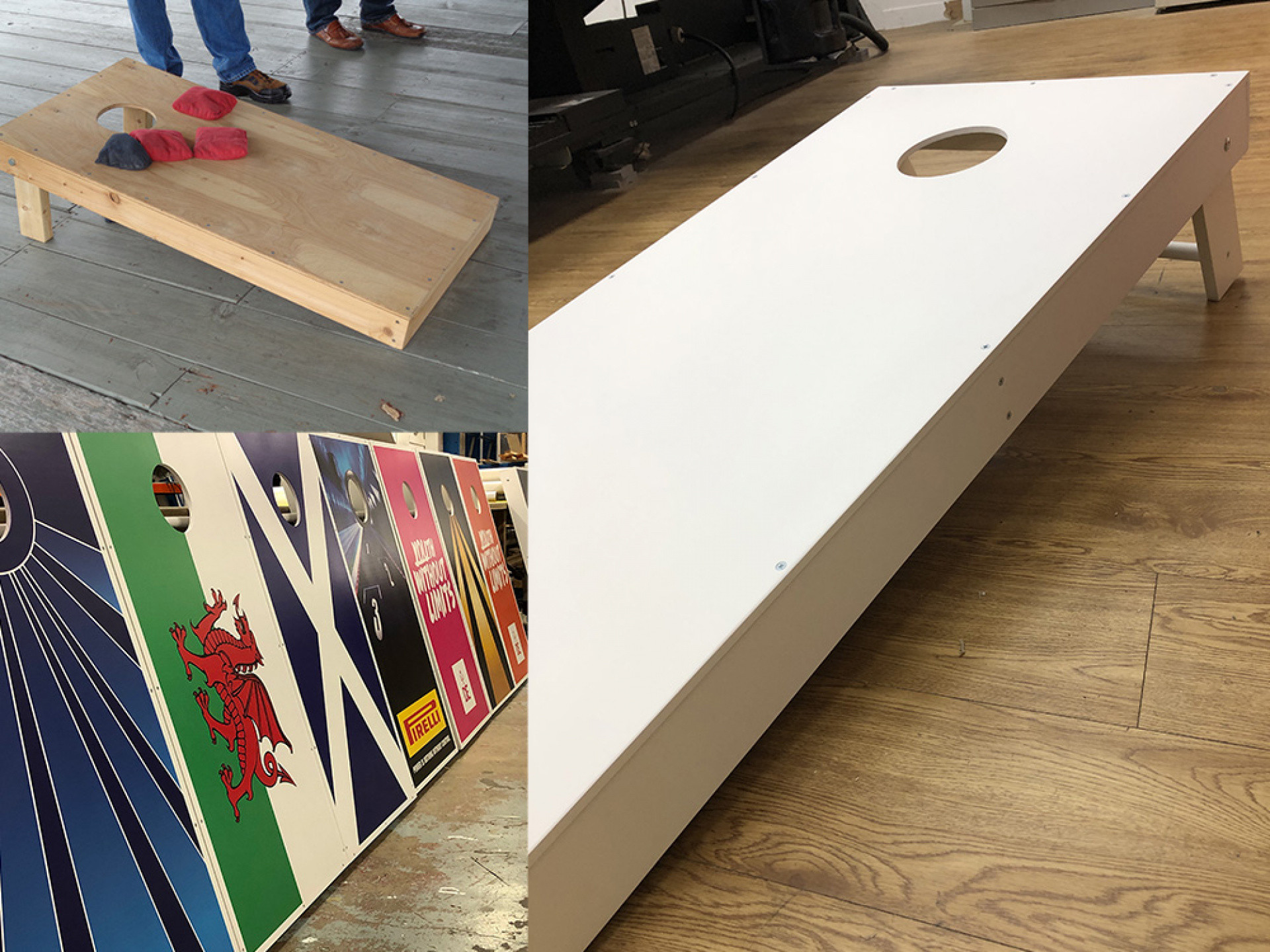 Cornhole game board manufacturing - Majisign